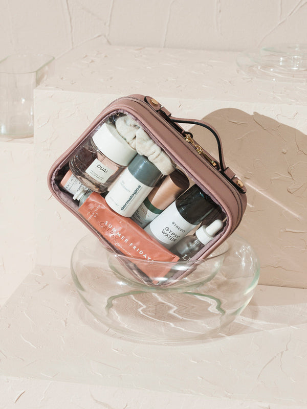 Small Clear Cosmetics Case in Mauve | CALPAK