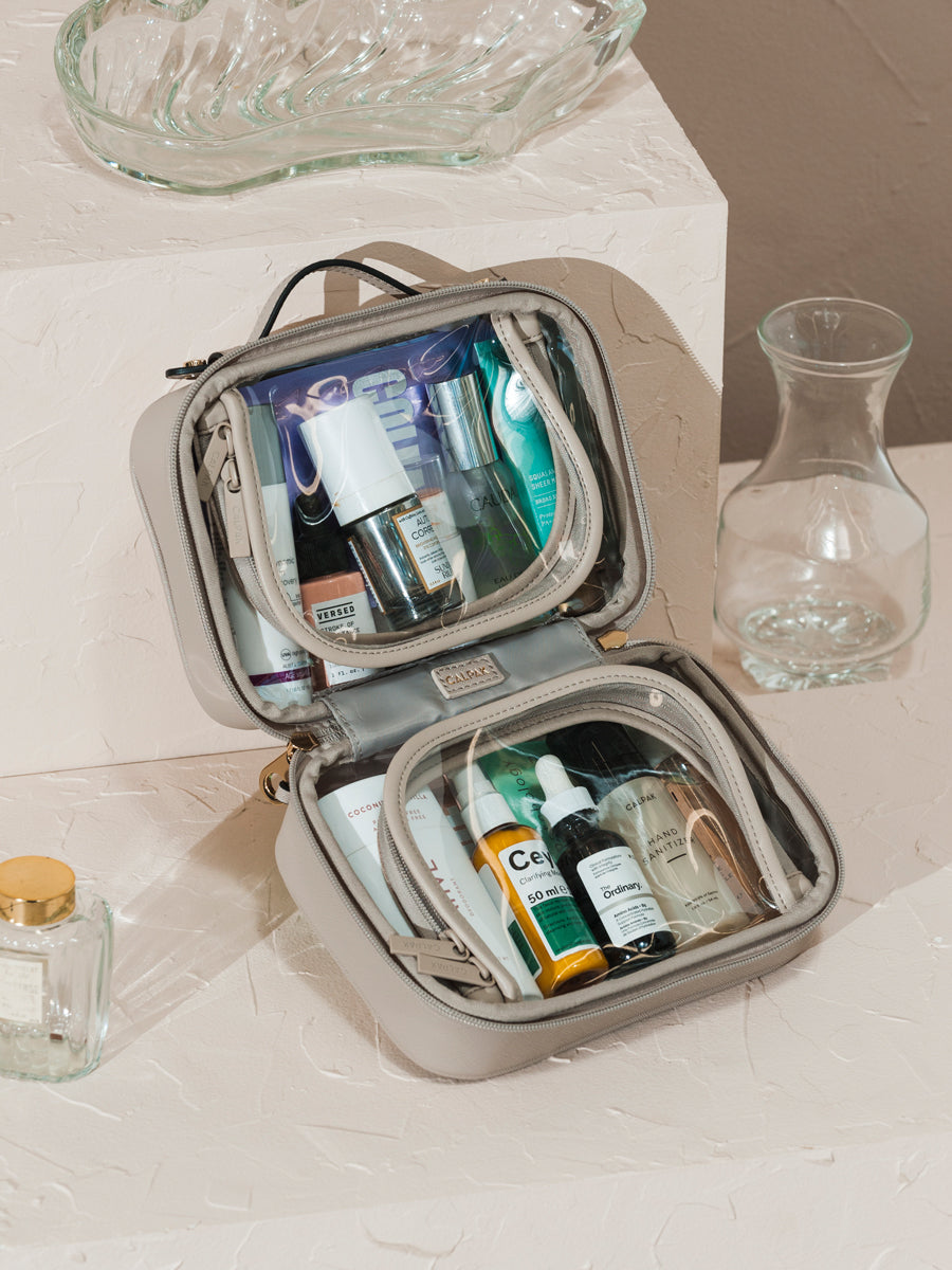 Small Clear Cosmetics Case in Stone | CALPAK