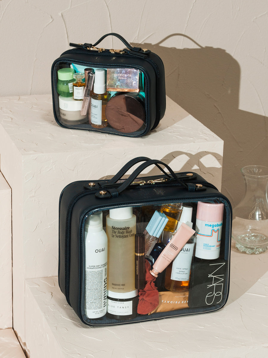 Large Clear Cosmetics Case in Mauve | CALPAK