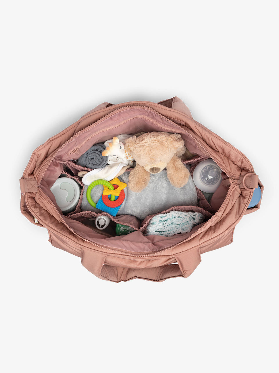 Diaper Tote Bag with Laptop Sleeve in Peony | CALPAK