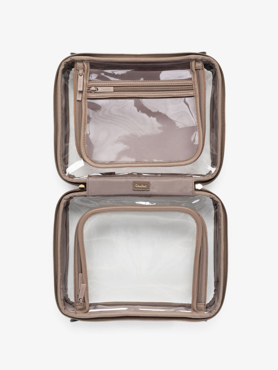 Large Clear Cosmetics Case in Mocha | CALPAK