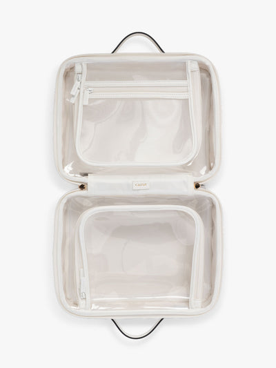 Large Clear Cosmetics Case in White | CALPAK