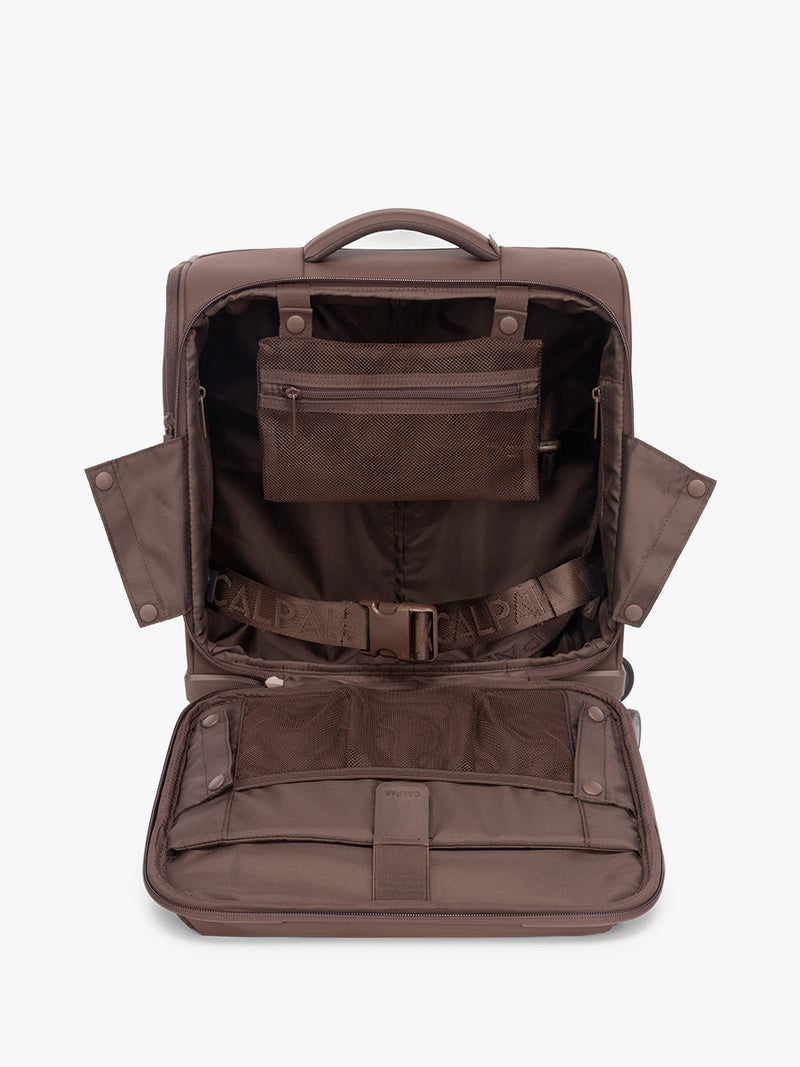 Luka Soft-Sided Mini Carry-On Luggage in Walnut | CALPAK