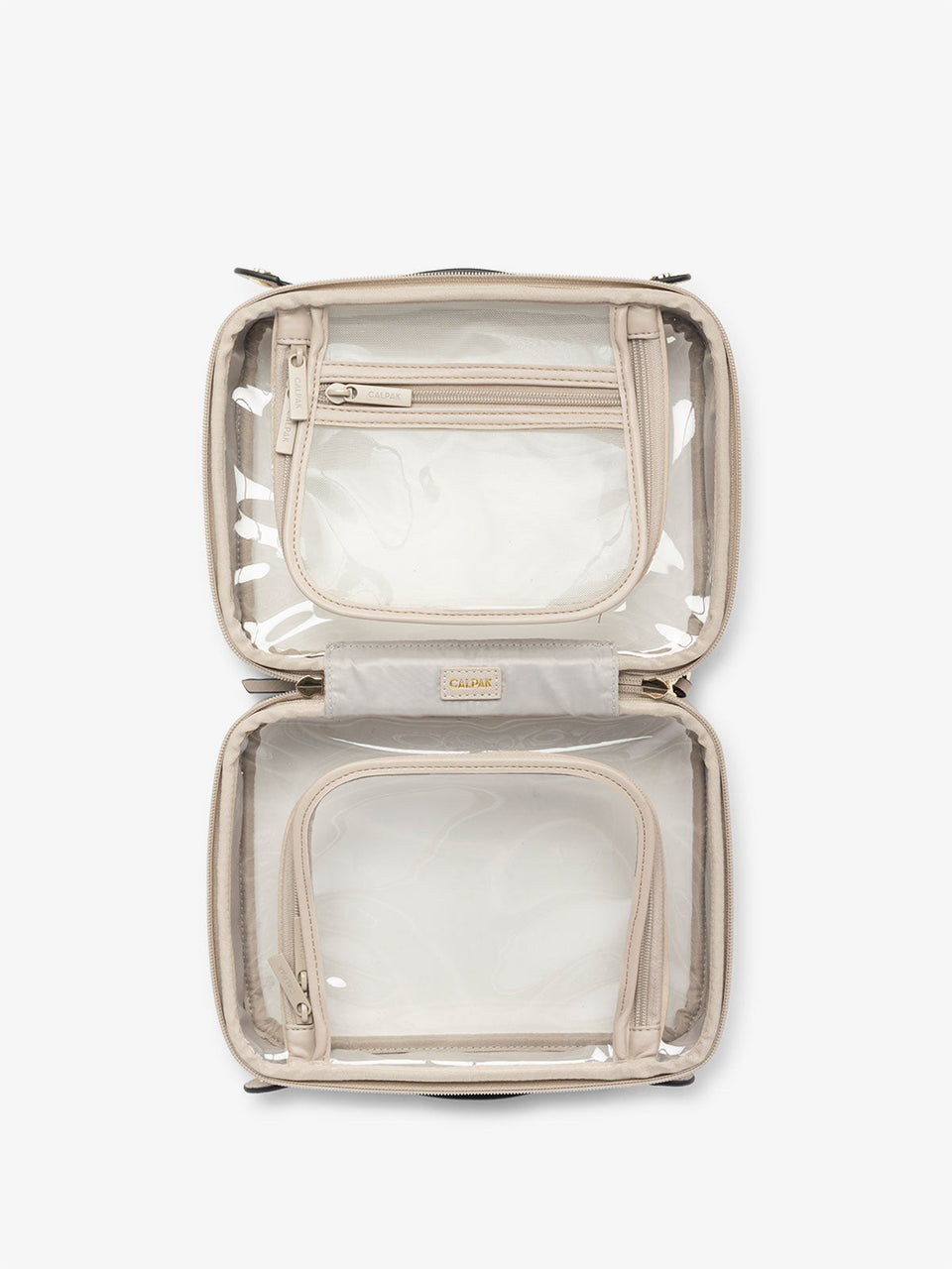 Medium Clear Cosmetics Case in Stone | CALPAK