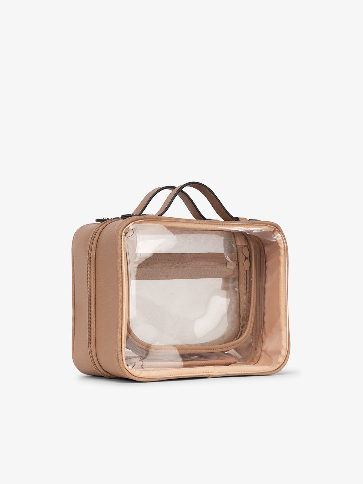 Medium Clear Cosmetics Case in Caramel | CALPAK