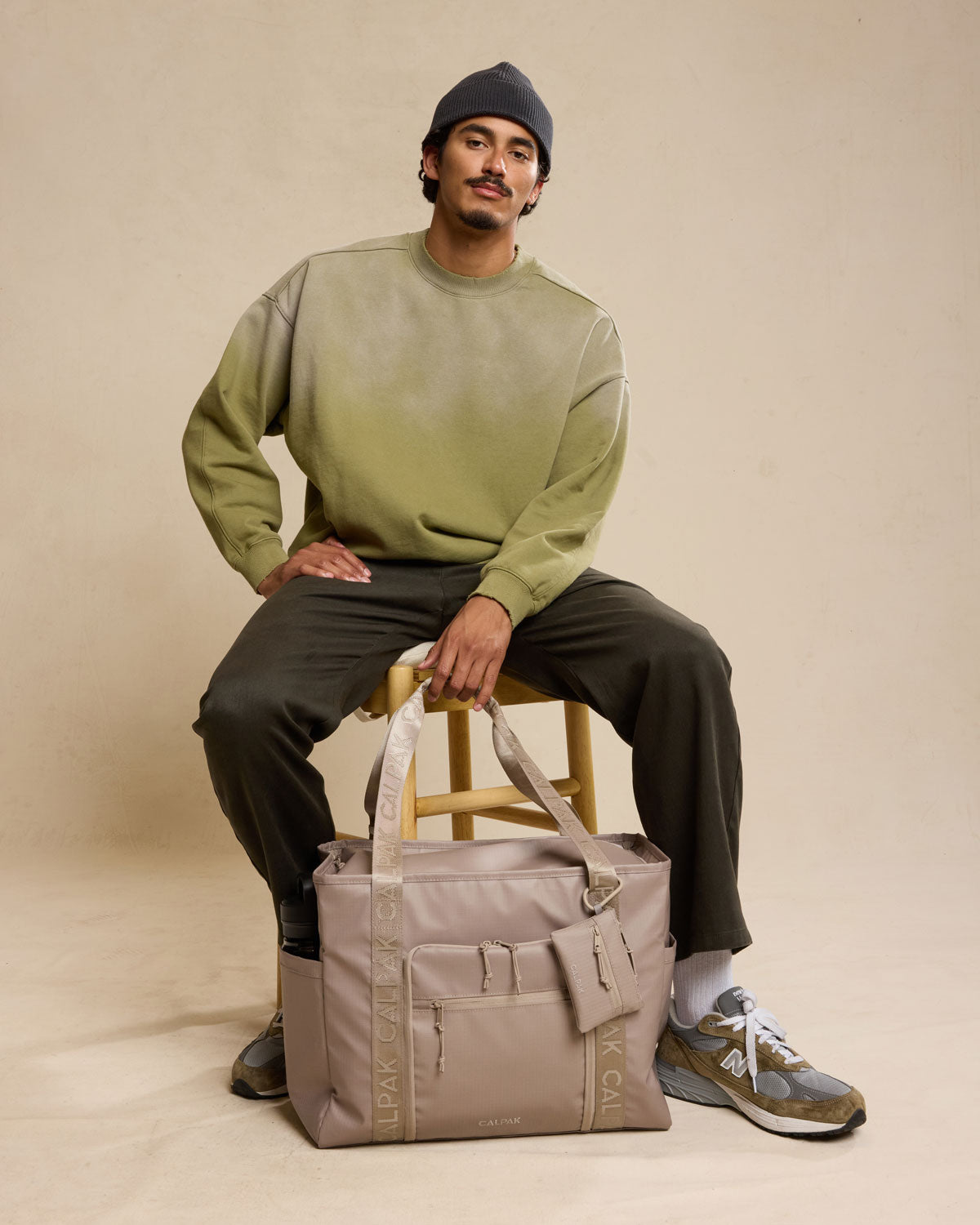 Terra 35L Water Resistant Zip Tote Bag in Stone | CALPAK