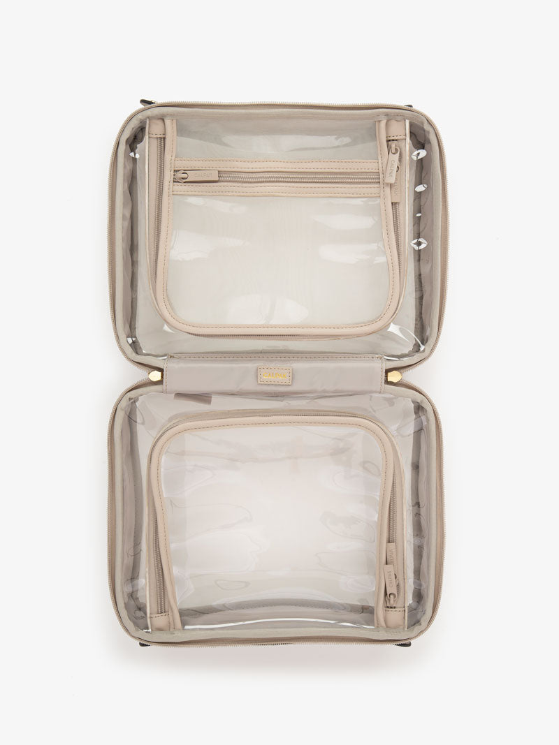 Large Clear Cosmetics Case in Stone | CALPAK