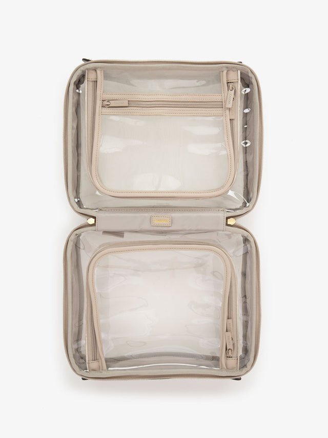 Large Clear Cosmetics Case in Stone | CALPAK